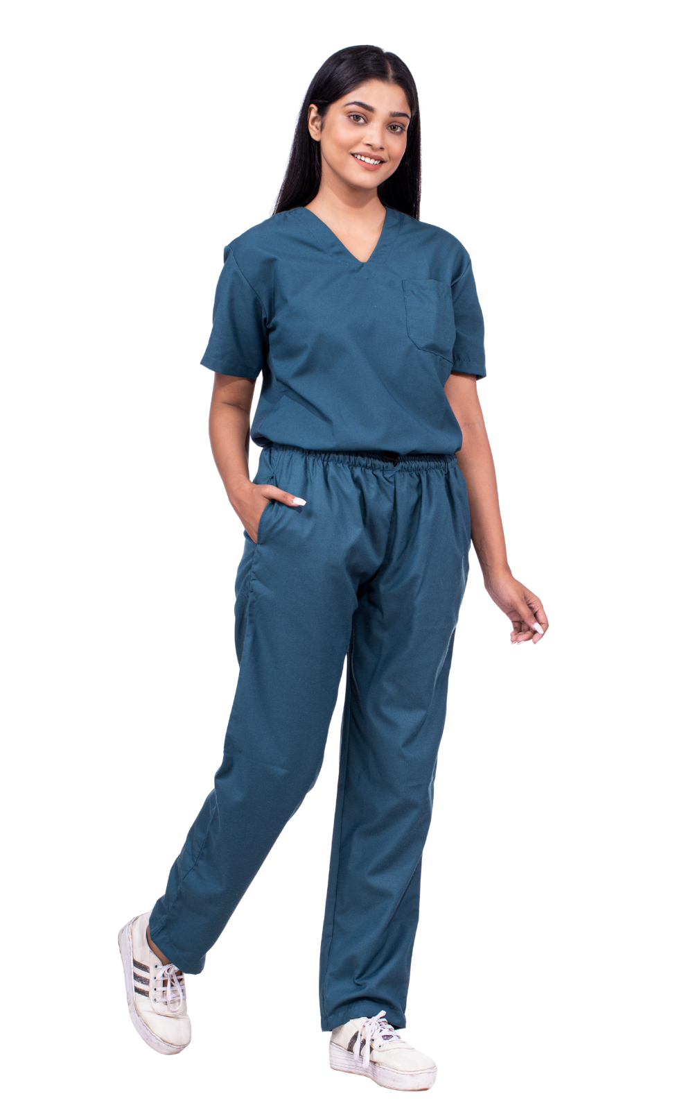 New Gen V neck premium women's ( classic Blue ) scrubs – Ziva Uniforms